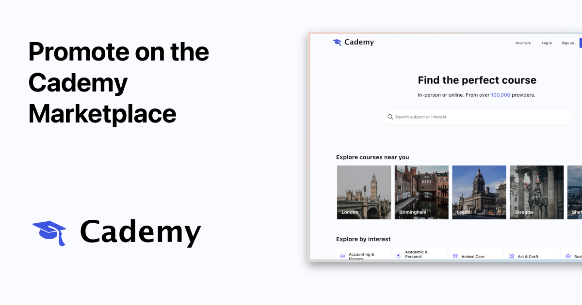 Promote on the Cademy Marketplace